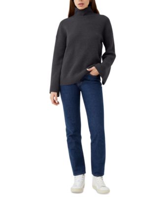 French Connection Ribbed Funnel-Neck Sweater - Macy's
