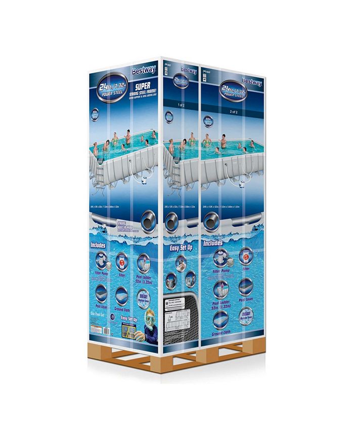 Bestway Power Steel 24' x 12' x 52" Rectangular Pool Set - Macy's