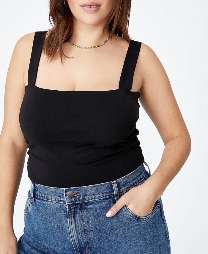 COTTON ON Plus Size Curve Wide Strap Tank Top - Macy's