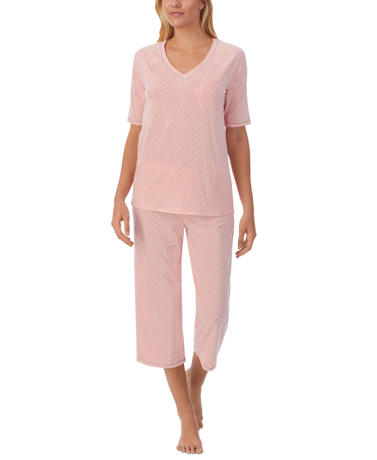 Click here for Cuddl Duds Printed Elbow-Sleeve Top & Capri Pants... prices