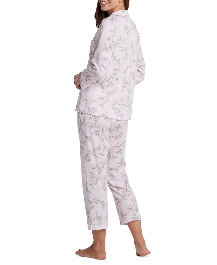 Miss Elaine Cropped Notch Collar Pajama Set Macys
