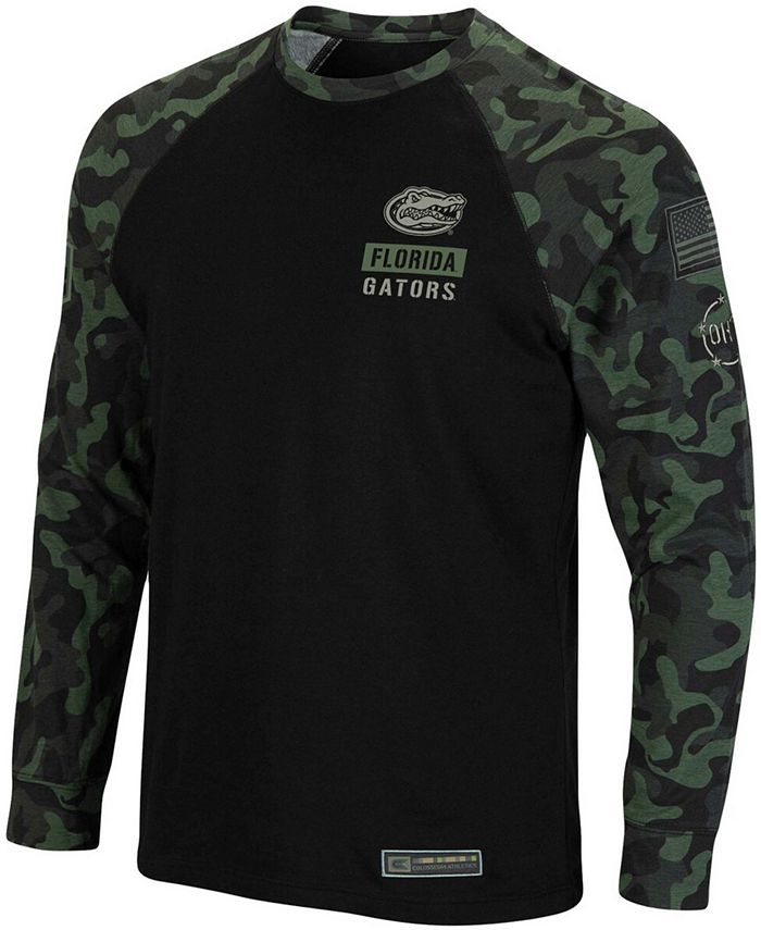 Colosseum Men's Black Florida Gators OHT Military-Inspired Appreciation Camo Raglan Long Sleeve ...