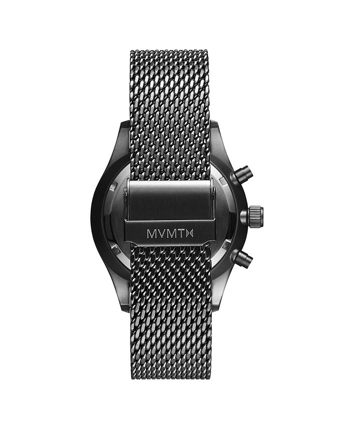 MVMT Men's Voyager Grey Stainless Steel Mesh Bracelet Watch 42mm - Macy's
