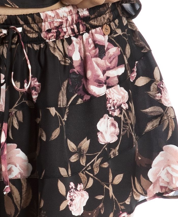 Midnight Bakery Women's Juliette Rosey Date Satin Chiffon Cami-Tap Set ...