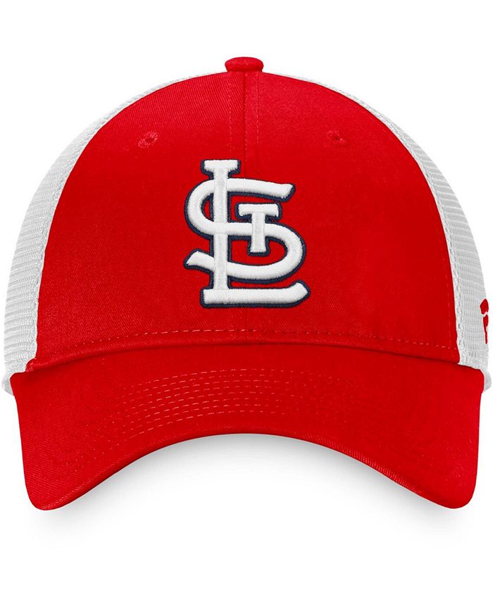 Fanatics Men's Red and White St. Louis Cardinals Core Trucker Snapback ...