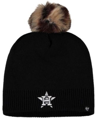 Women's Black Houston Astros Serengeti Beanie Hat with Pom - Macy's