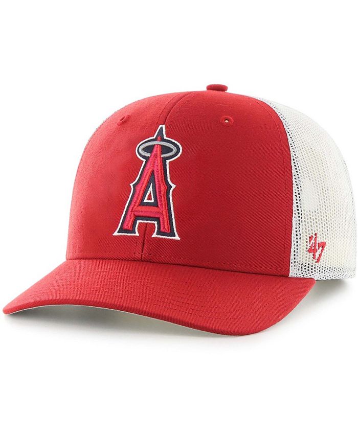 '47 Brand Men's Red, White Los Angeles Angels Primary Logo Trucker ...