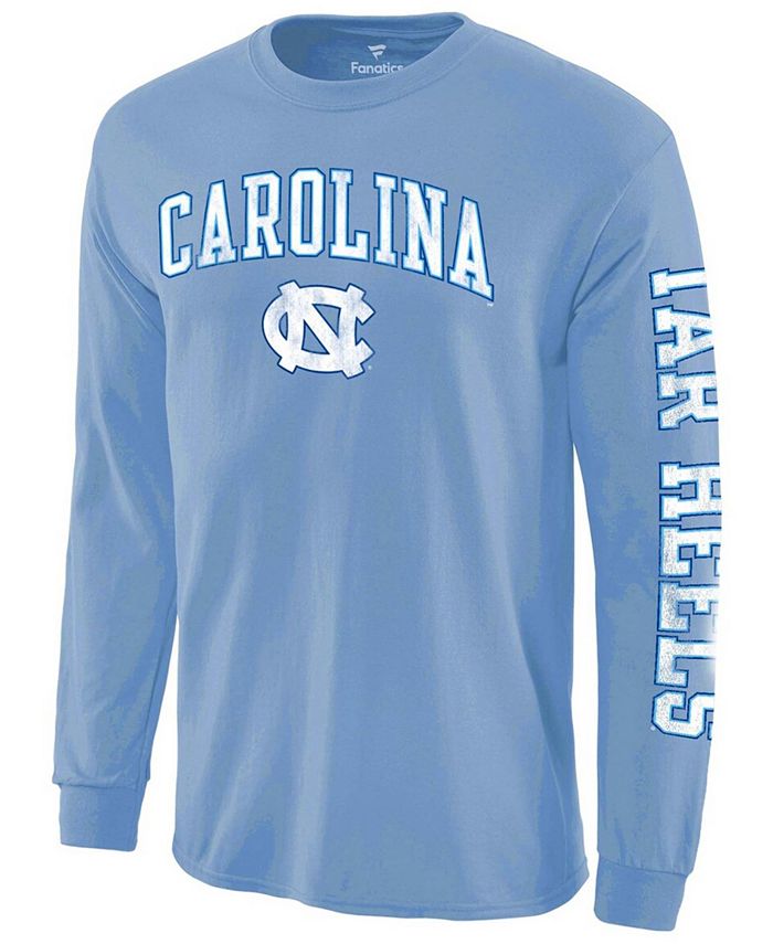 Fanatics Men's Light Blue North Carolina Tar Heels Distressed Arch Over ...
