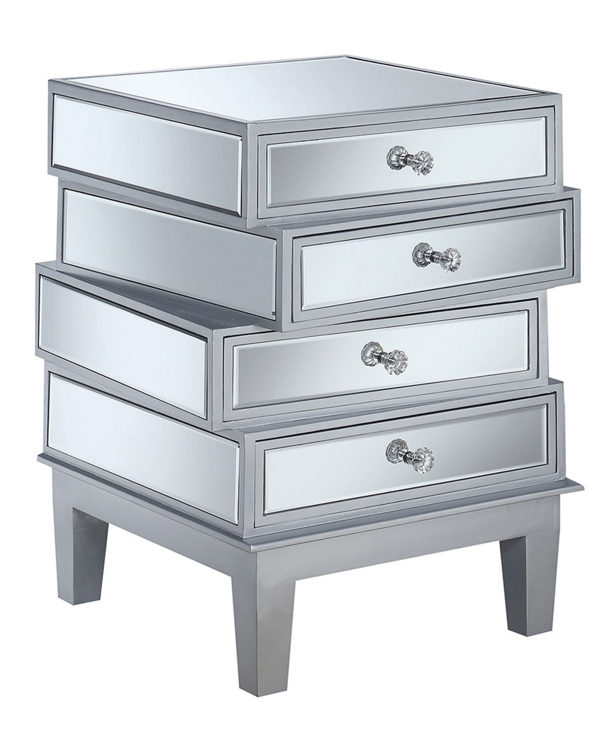 Click here for Gold Coast J Daniels 4 Drawer End Table - Silver-T... prices