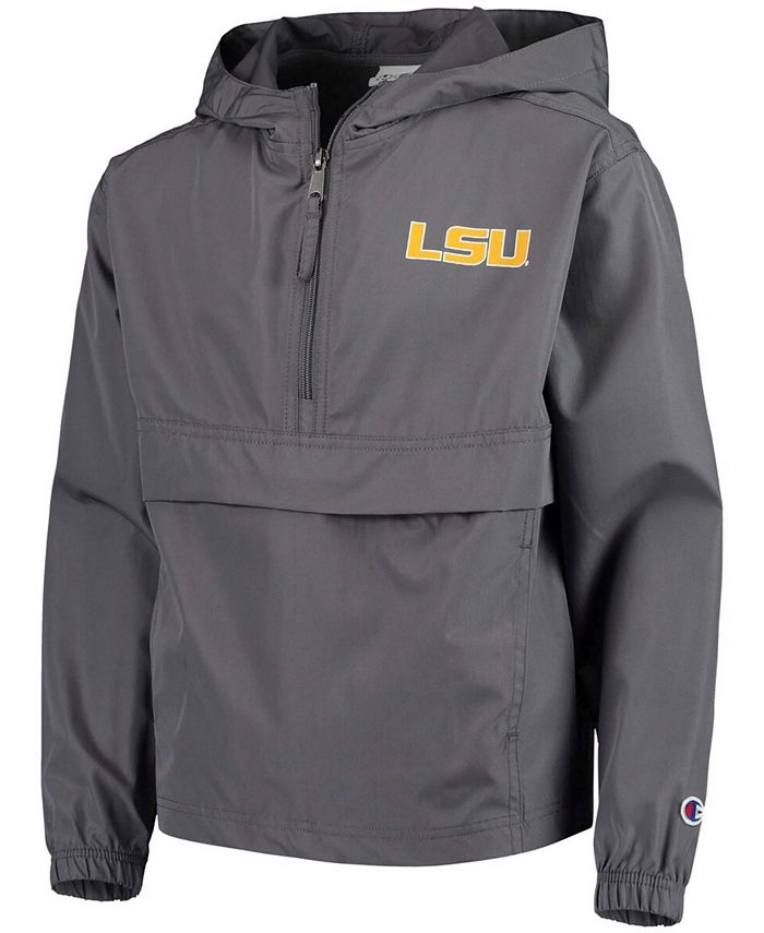 Champion Big Boys and Girls Graphite LSU Tigers Pack and Go Windbreaker ...