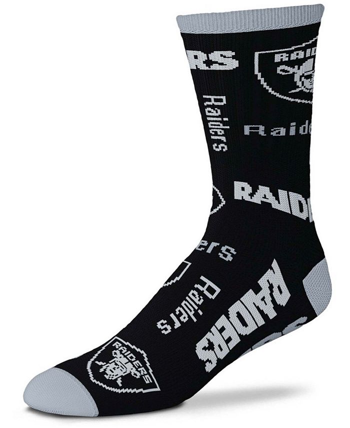 For Bare Feet Adult Las Vegas Raiders End to End Crew Socks Black - Macy's