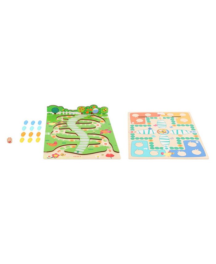Legler USA Small Foot Wooden Toys 2 in 1 Ludo and Snakes and Ladders ...