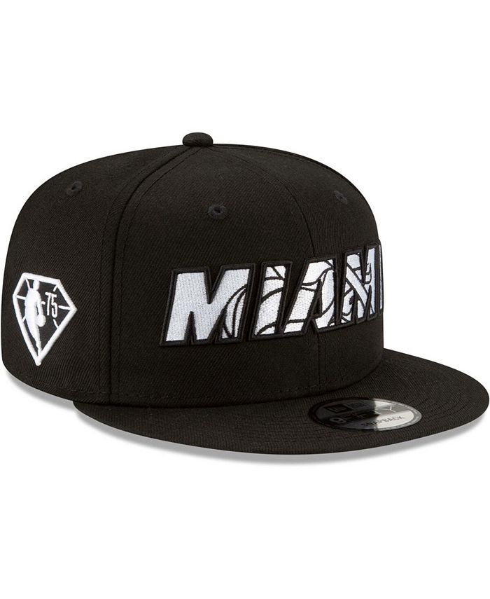 New Era Men's Black Miami Heat 2021 NBA Draft Alternate 9FIFTY Snapback ...