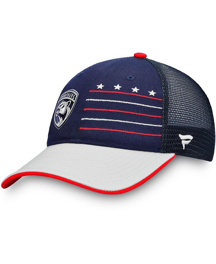 Fanatics Men's Navy and White Florida Panthers Waving Flag Trucker ...