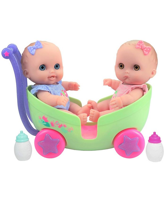 JC TOYS Lil' Cutesies TWINS 8.5" All Vinyl Dolls Stroller Set - Macy's