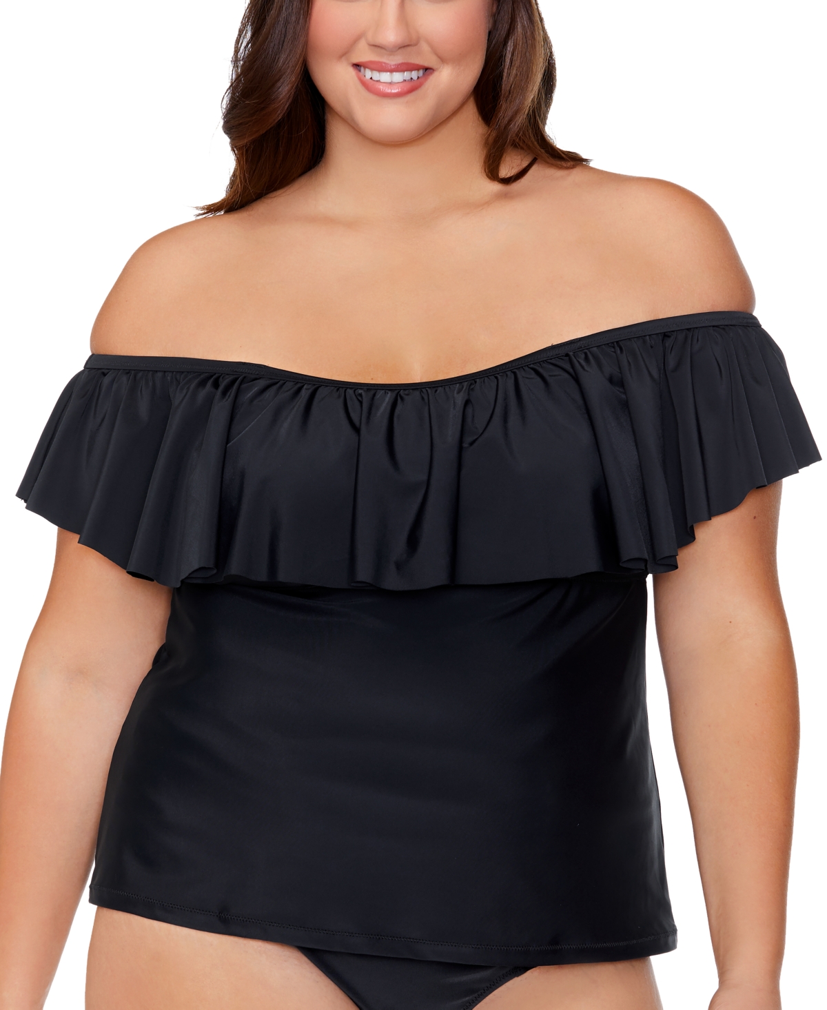 Raisins Curve Trendy Plus Size Tortuga Flounce Tankini Top Women's ... Raisins Curve Trendy Plus Size Tortuga Flounce Tankini Top Women's ...