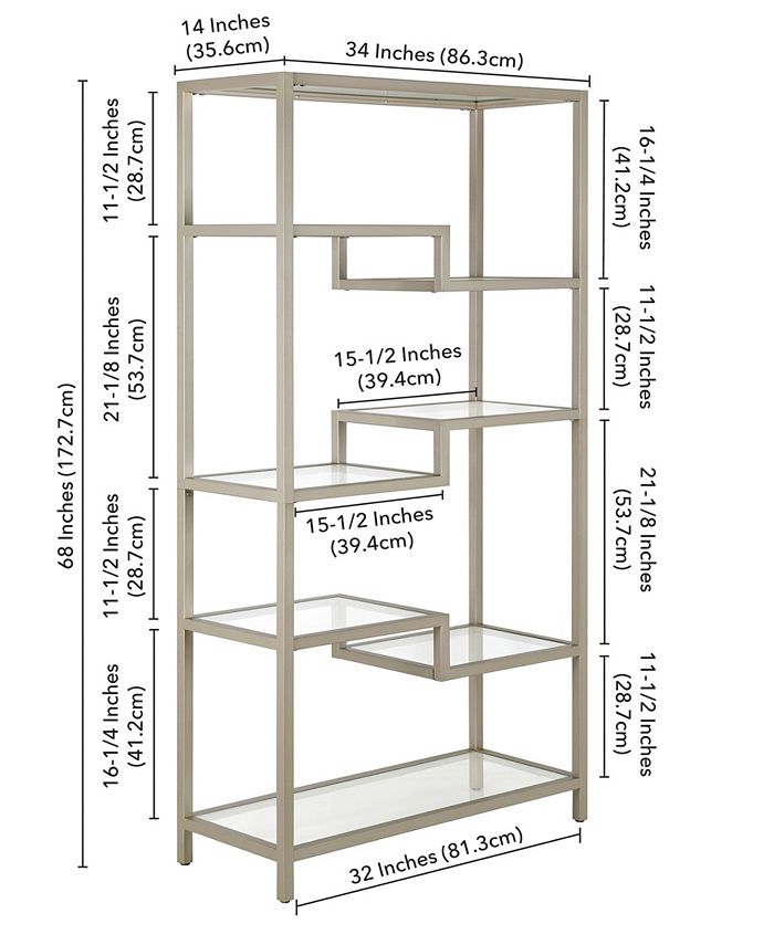 Hudson & Canal Johann 34" Wide Bookcase - Macy's