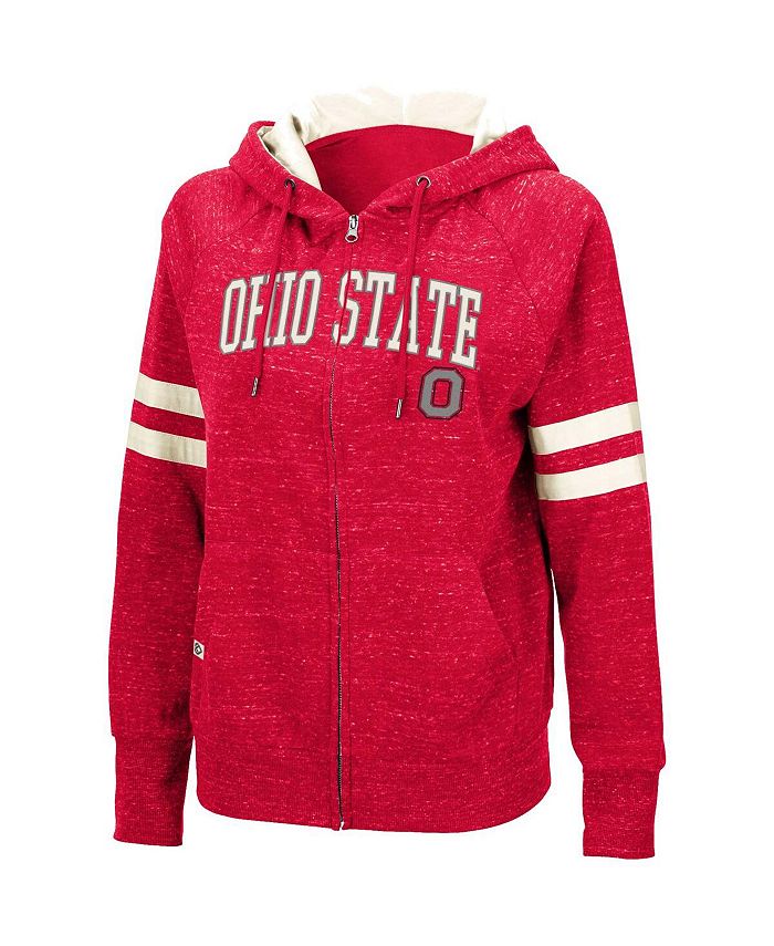 Colosseum Women's Scarlet Ohio State Buckeyes Speckle Fleece Raglan ...