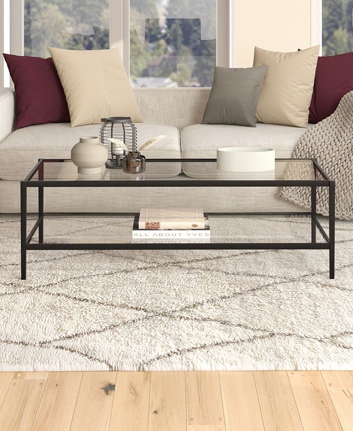 Hudson & Canal Hera 54" Coffee Table with Shelf - Macy's