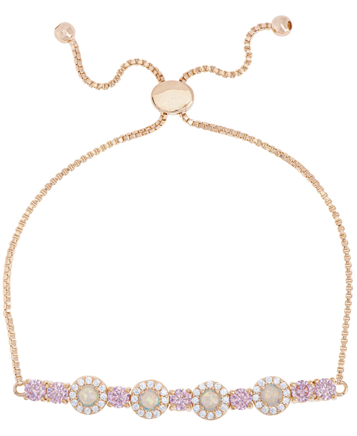 Click here for Simulated Opal and Pink Cubic Zirconia Round Adjus... prices