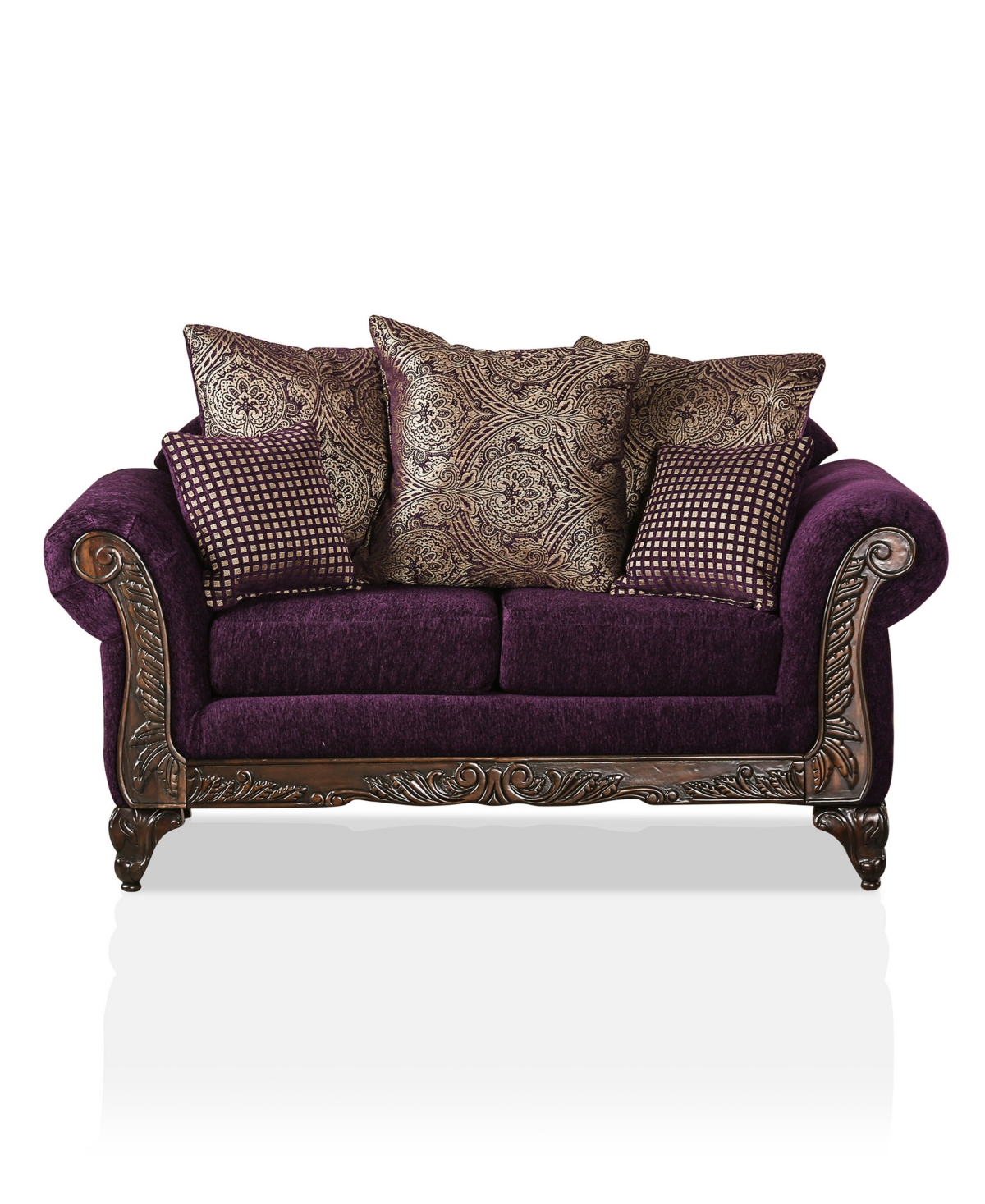 Click here for Zeeland Flared Arm Loveseat - Purple prices