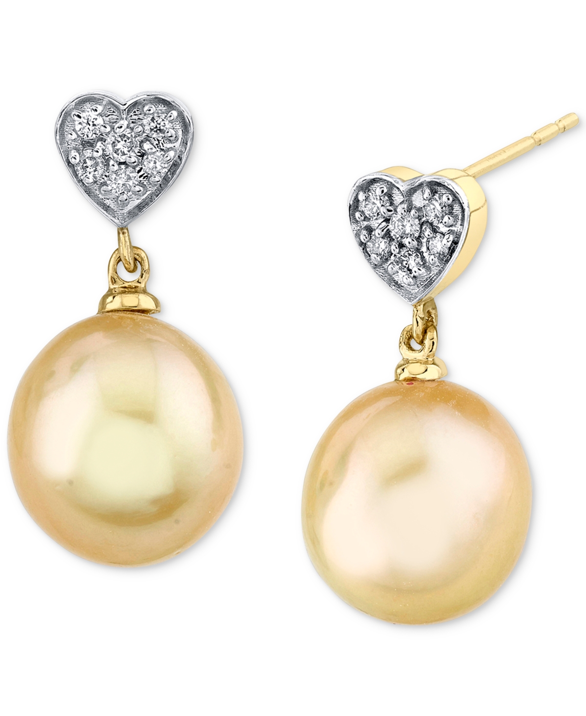 Click here for Cultured Golden South Sea Pearl (9mm) & Diamond He... prices