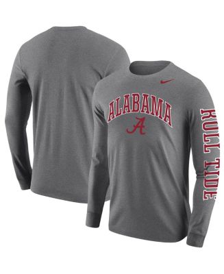 Men's Heathered Gray Alabama Crimson Tide Arch & Logo Two-Hit Long ...