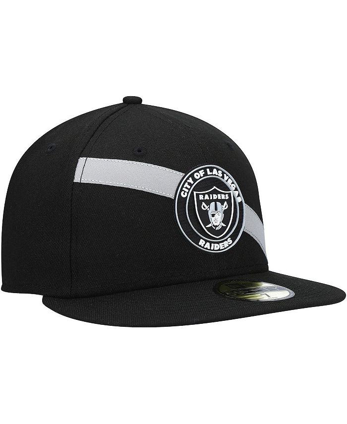 New Era Men's Black Las Vegas Raiders Stripe 59FIFTY Fitted Hat - Macy's