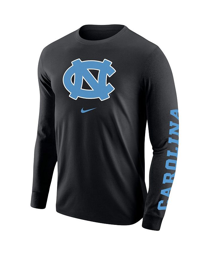 Nike Men's Black North Carolina Tar Heels Team Lockup 2-Hit Long Sleeve ...