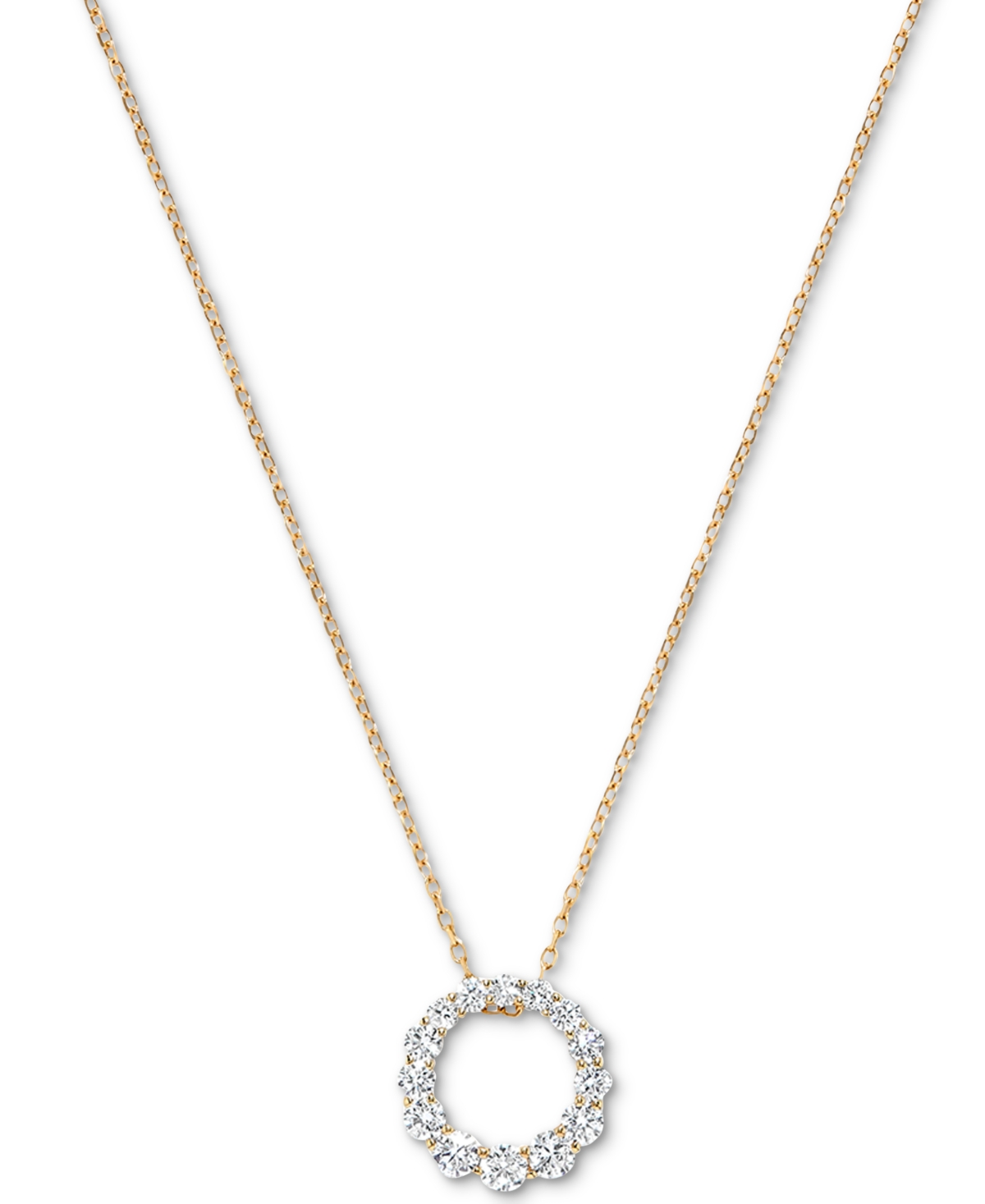 Click here for Diamond Graduated Circle 18 Pendant Necklace (5/8... prices