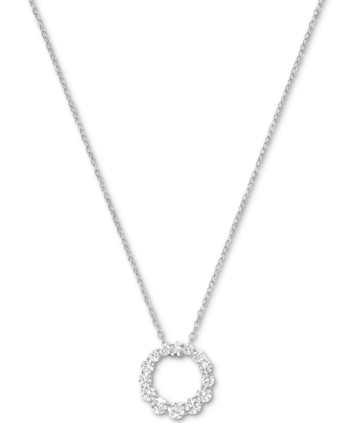 Click here for Diamond Graduated Circle 18 Pendant Necklace (5/8... prices