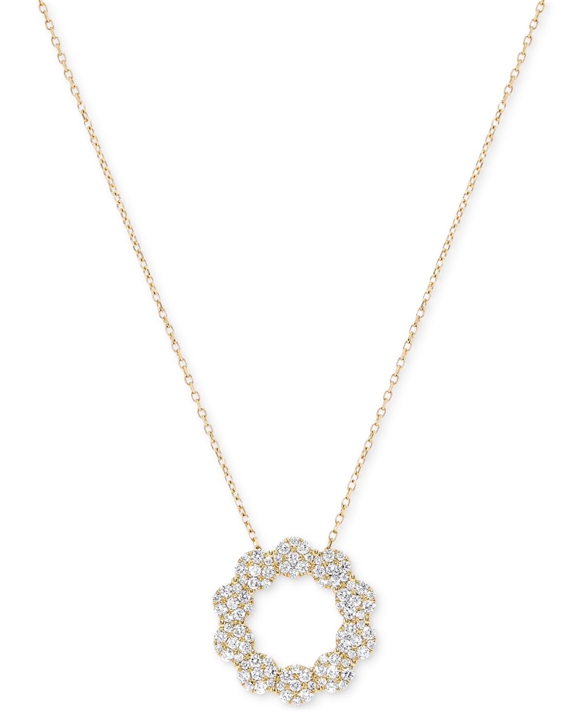 Click here for Diamond Circle Cluster 18 Pendant Necklace (1/2 ct... prices