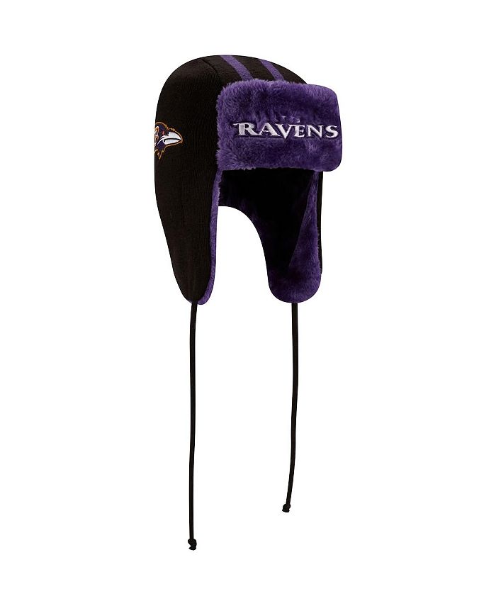 New Era Men's Black Baltimore Ravens Helmet Head Trapper Knit Hat - Macy's