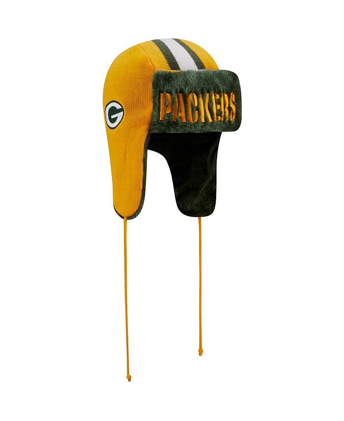 New Era Men's Gold Green Bay Packers Helmet Head Trapper Knit Hat - Macy's