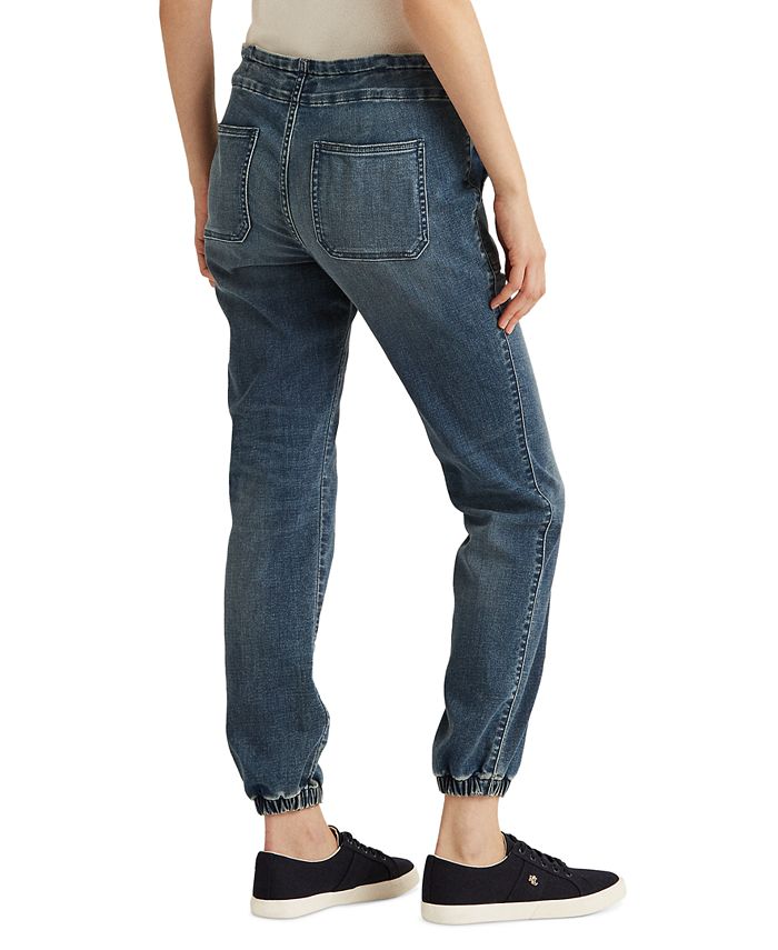 Lauren Ralph Lauren Denim Drawstring Ankle Pants - Macy's