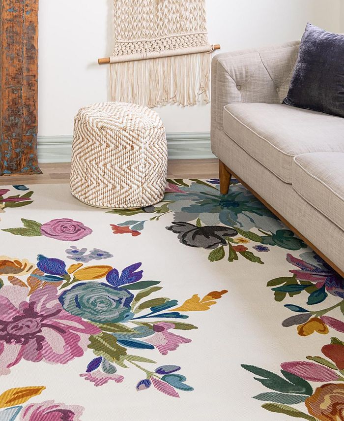 Bayshore Home Prunus Laura 5'3" x 7'10" Area Rug - Macy's