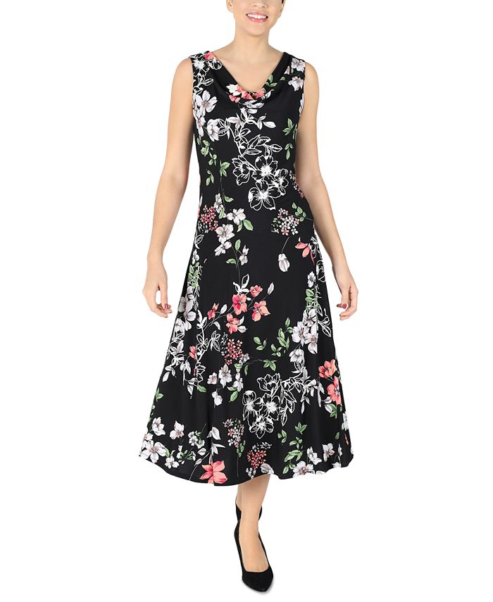 Robbie Bee Floral Print Midi Dress Macys