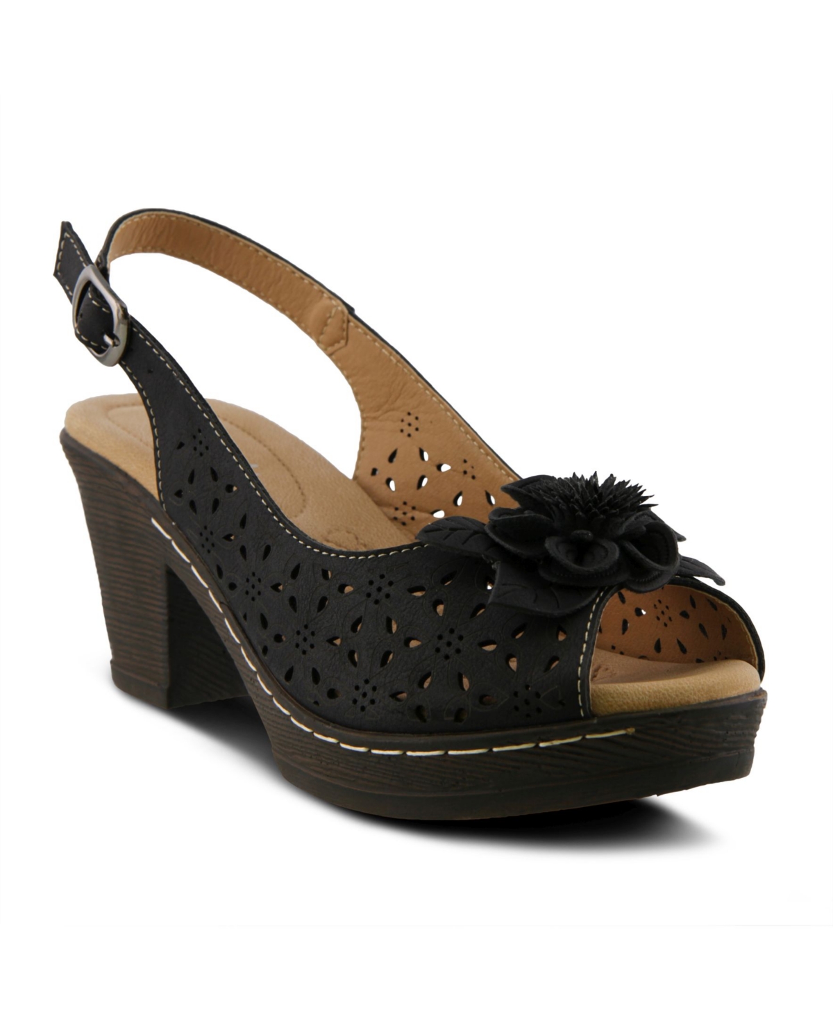 Click here for Patrizia Womens Doriday Floral Slingback Peep-Toe... prices