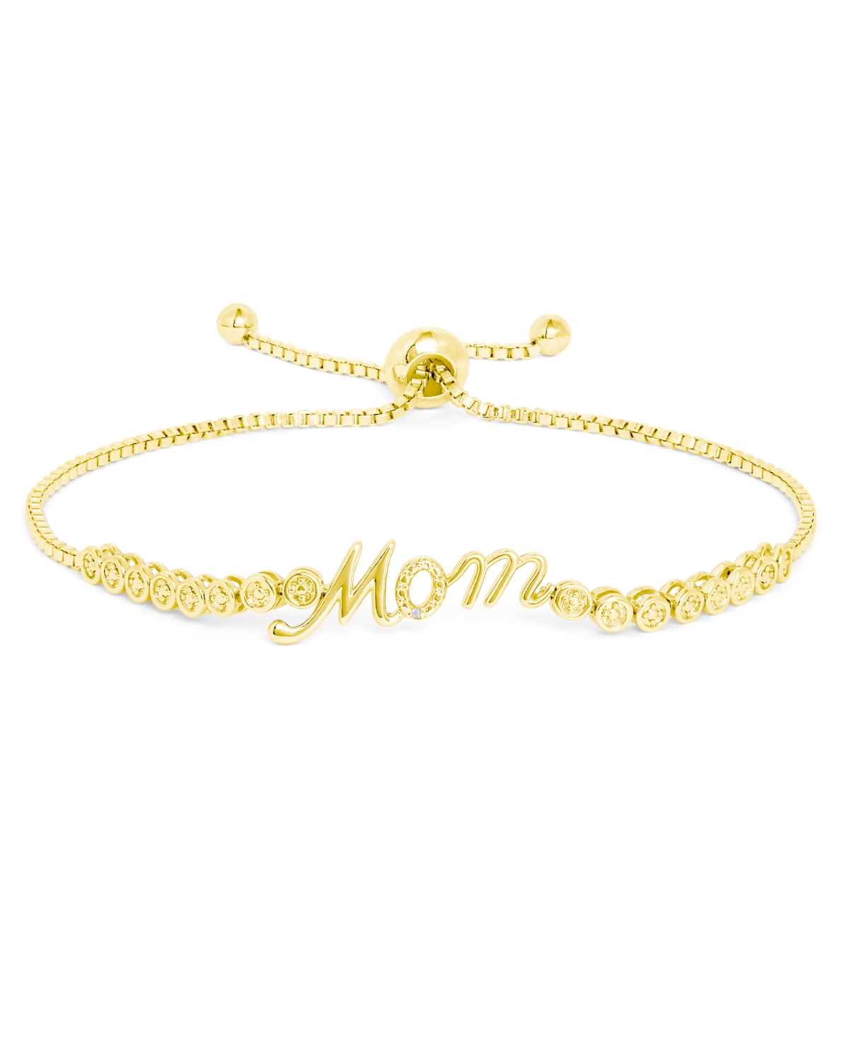 Click here for Diamond Accent Mom Adjustable Bolo Bracelet in Sil... prices