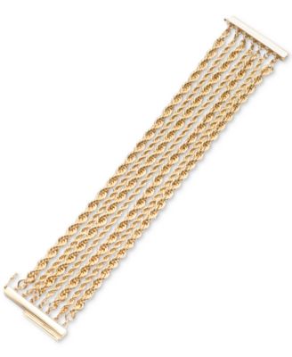 Lauren Ralph Lauren Gold-Tone Rope MultiRow Chain Bracelet - Macy's