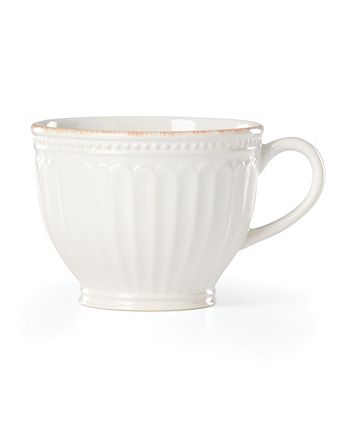 Lenox French Perle Groove Latte Mug Set, 2 Piece - Macy's