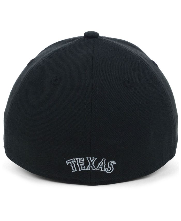 New Era Texas Rangers Black and White Classic 39THIRTY Stretch-Fitted ...
