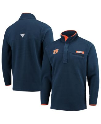 Men's Columbia Navy Auburn Tigers Collegiate Harborside Fleece Quarter ...