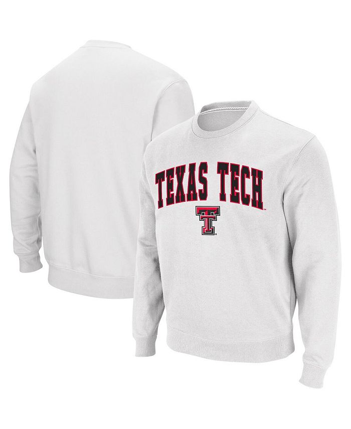 Colosseum Men's White Texas Tech Red Raiders Arch & Logo Crew Neck ...