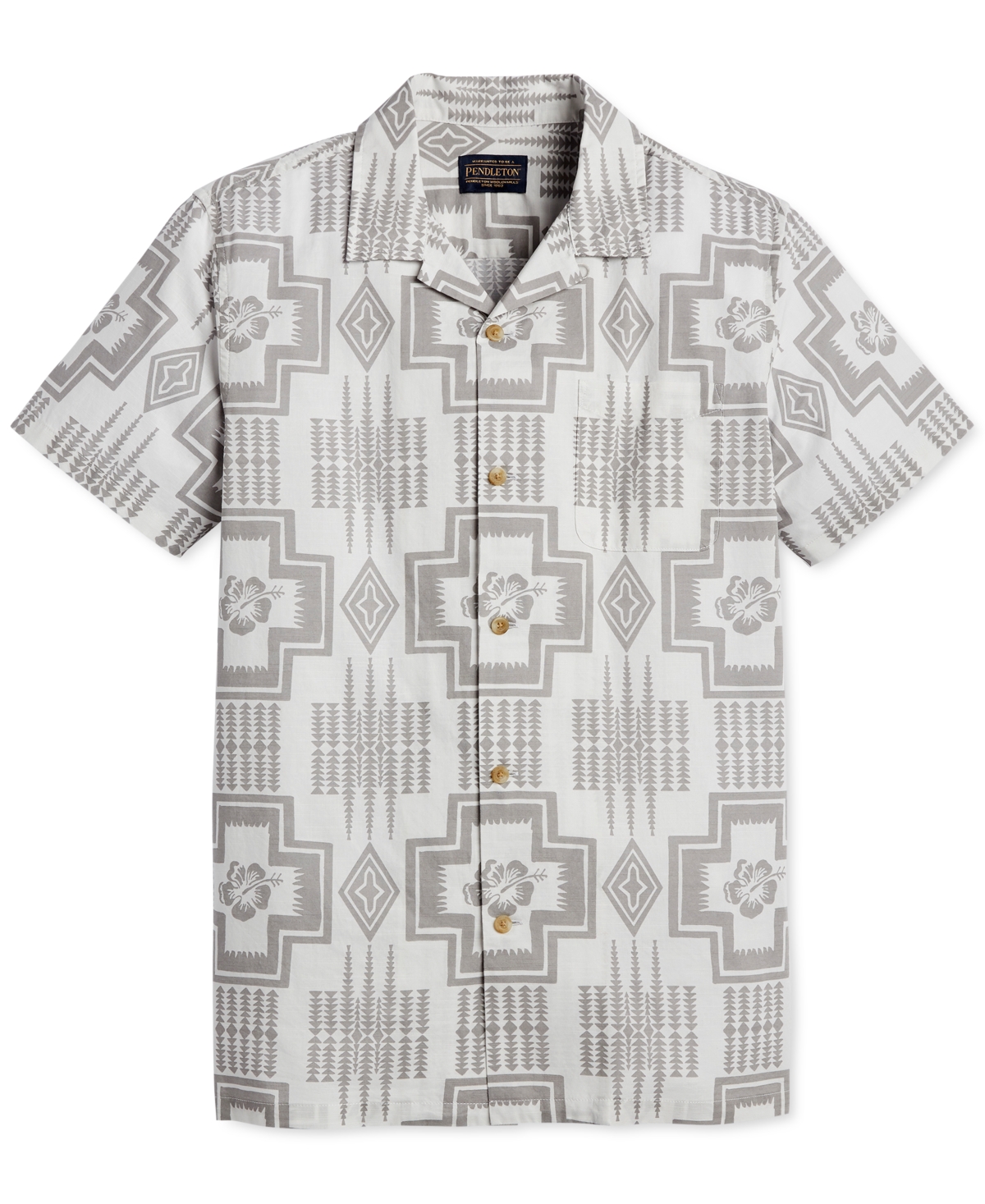 Pendleton Men's Short-sleeve Aloha Shirt In Harding Grey In Multi ...