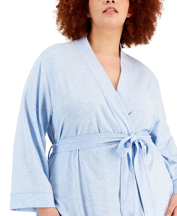 Charter Club Plus Size French Terry Wrap Robe, Created for Macy's - Macy's
