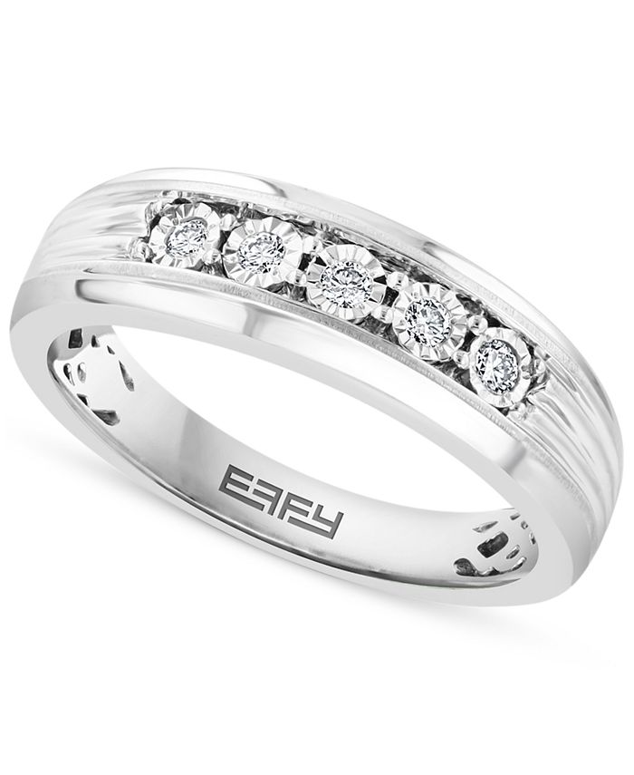 EFFY Collection EFFY® Men's Diamond Ring (1/6 ct. t.w.) in Sterling ...