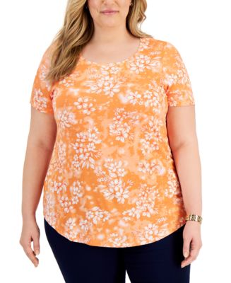 JM Collection Plus Size Printed Top, Created for Macy's - Macy's