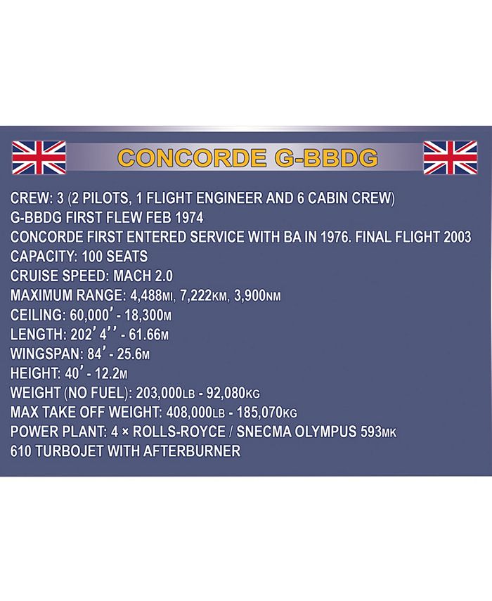 COBI Brooklands Museum Concorde G-BBDC 1:95 Scale Plane Construction ...