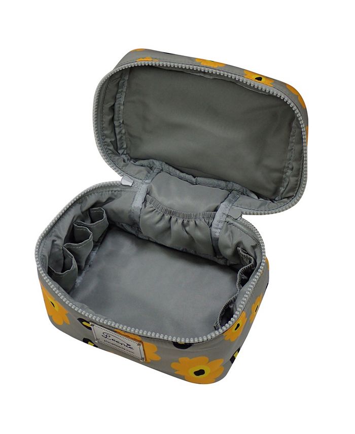 Planet Leenie Toronto Fabric Train Case, Cosmetic Travel Bag in Poppies ...